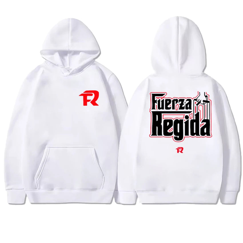 Fuerza Regida Premium Logo Hoodie – White – Latin Music Merchandise