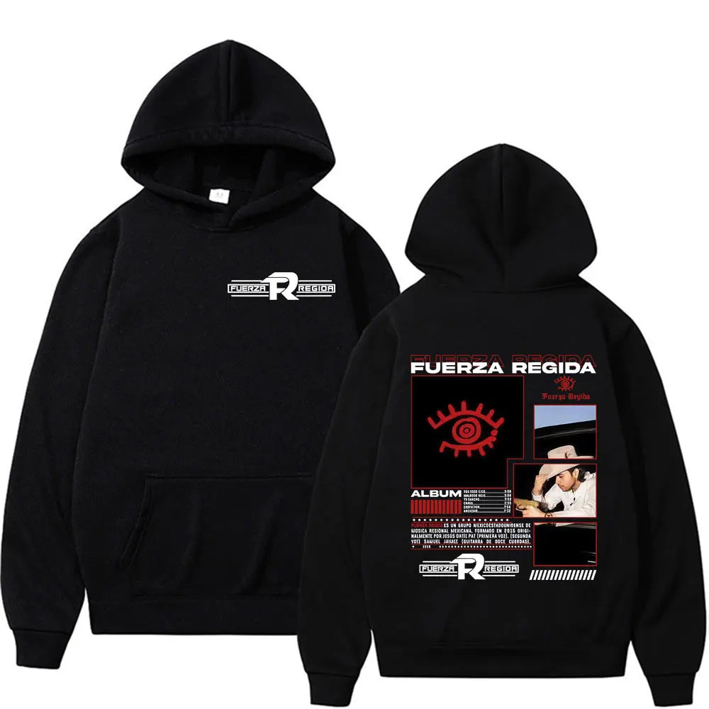 Fuerza Regida Vision Album Hoodie – Black – Latin Music Merchandise