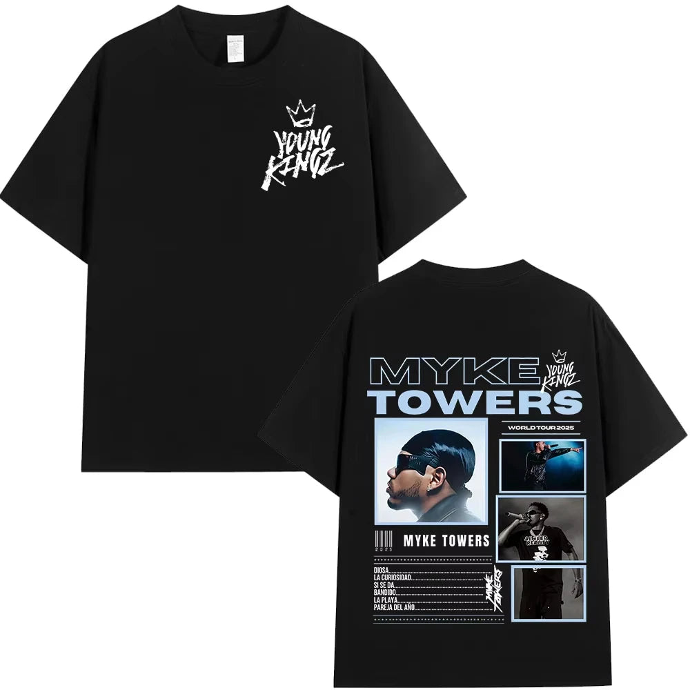 Myke Towers Young Kingz World Tour 2025 T-Shirt – Black – Latin Music ...