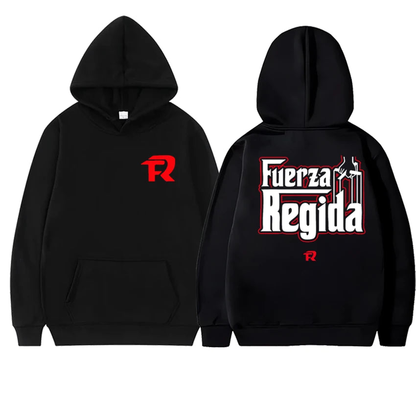 Fuerza Regida Premium Logo Hoodie – Black – Latin Music Merchandise